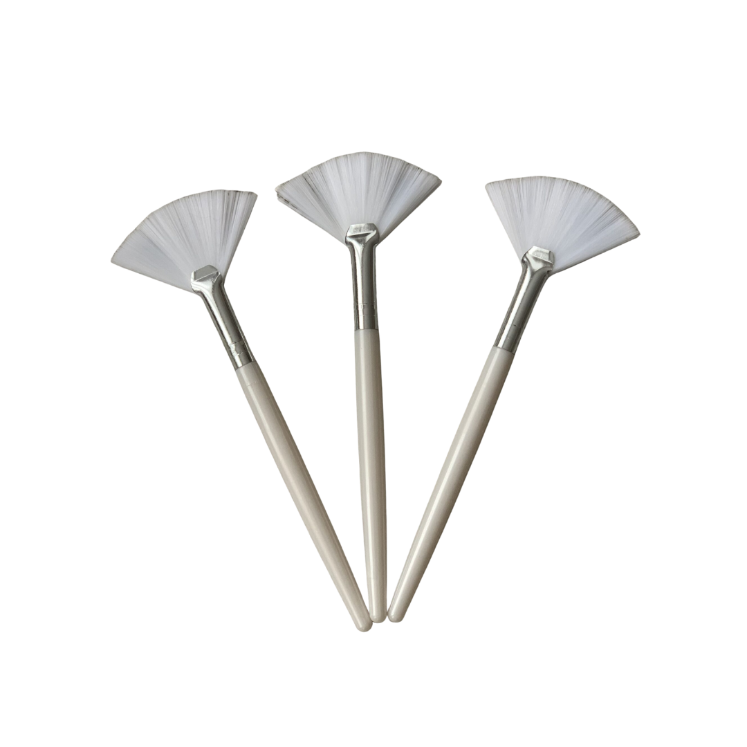 Fan Brushes for Application, White Tip - Pack of 3